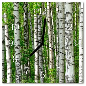 Nástenné skleněné hodiny Birch strom 30x30 cm