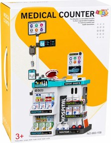 LEAN Toys Velká lékařská souprava – lékařský stolek, doktor, světla, zvuky, příslušenství, 61 ks