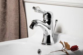 Sapho Sapho, KIRKÉ CRYSTAL stojánková umyvadlová baterie s výpustí, křišťálová páčka, bronz, KI02KB