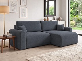 Rozkládací oboustranná sedací souprava do L NORDEN PAROS 250x140 cm, tmavě šedá