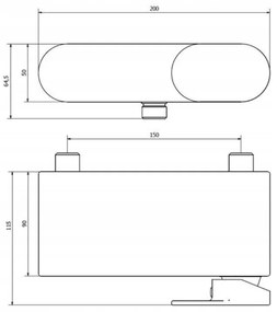 Bisk Futura, nástěnná sprchová baterie, chromová, ERG-03004