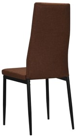 Jídelní židle 6 ks hnědé textil - Default Title