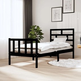Rám postele černý masivní borovice 75 x 190 cm Small Single,  3101312 HangarStore.cz