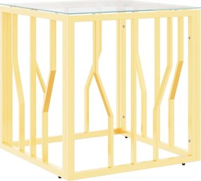 vidaXL Konferenční stolek 50x50x50 cm nerezová ocel a sklo [350042] Barva: Zlatá a černá