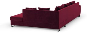 KOOKO HOME Rohová rozkládací sametová pohovka s úložným prostorem Calmato XL pravý roh