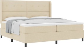 Postel s boxspringem s polštářem Krémová 200 x 200 cm textil 3341670