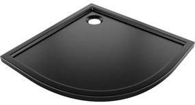 Mexen Flow sprchová vanička půlkruhová slim 80 x 80 cm, černý mat - 46Q708080
