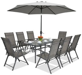 Kovový zahradní nábytek Modena/Rosario pro 8 osob Garden Point antracitový