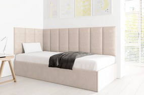 Eka Čalouněná postel Lucy s čalouněnými panely ZDARMA - 90x200 cm Barva látky Trinity: Tmavě modrá (Trinity 2331)