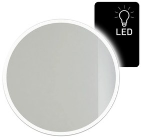 Amirro Zrcadlo na zeď chodbu do pokoje ložnice koupelny předsíně kulaté MOONLIGHT kruh průměr 80 cm s LED podsvíceným okrajem po celém obvodu 411-064