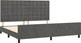 Rám postele bez matrace tmavě šedý 200 x 200 cm samet 3126020