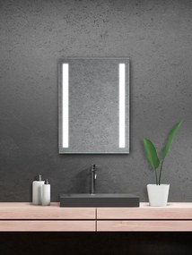 Amirro Zrcadlo na zeď chodbu do pokoje ložnice koupelny předsíně LUMINA LED - 60 x 80 cm se dvěma LED podsvícenými pruhy 900-995