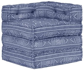 vidaXL Modulární pouf indigo textil