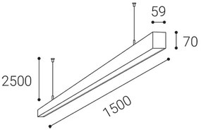 LED2 - LED Lustr na lanku NOLI LED/60W/230V 3000K/3500K/4000K bílá