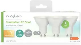 Nedis LED žárovka GU10 / Spot / 4.5 W / 345 lm / 2700 K / Stmívatelné