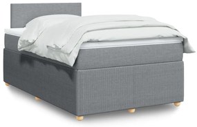 Box spring postel s matrací světle šedá 120x190 cm textil