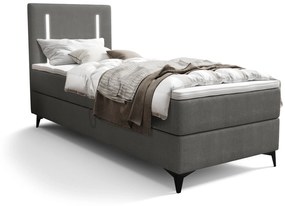 Jednolůžková postel 80 cm Ortega Bonell (tmavě šedá) (s roštem, s úl. prostorem) (s LED osvětlením). 1082578