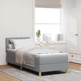 Postel s boxspringem s polštářem Světle šedá 80 x 200 cm textil 3338951