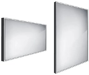 Nimco Zrcadla - Zrcadlo s LED osvětlením, 1200x700 mm, hliník/černá ZPC 13006-90