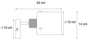 Designový nástěnný reflektor bronzový s čirým sklem - Domo