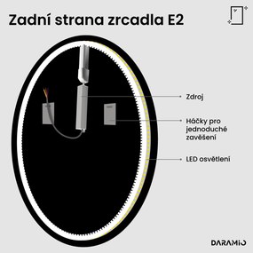 Kulaté zrcadlo do koupelny s LED osvětlením E2