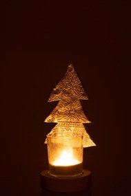 Vánoční svícen CHRISTMAS TREE 17 cm, stříbrný