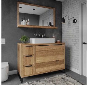 furniture-nabytek.cz - Masivní sestava koupelnového nábytku Sidora I z divokého dubu, olejovaná, hnědá