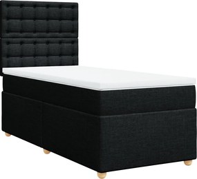 Box spring postel s matrací černá 90x190 cm textil 3293451