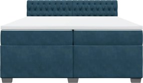 Box spring postel s matrací modrá 200 x 200 cm samet 3288712