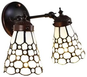 Nástěnná lampa Tiffany DOTTY WHITE Clayre &amp; Eef 5LL-6214