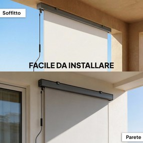 Outsunny bezšňůrová venkovní roletta, UPF50+ voděodolné stínění pro terasu, balkon nebo altánek, 250 × 160 cm, krémová