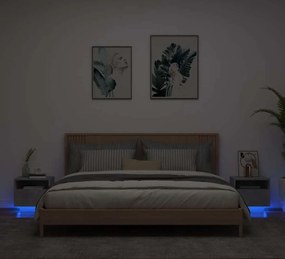 vidaXL Noční stolky s LED osvětlením 2 ks 40 x 39 x 37 cm [836811] Barva: Betonová šedá