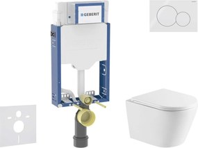 Geberit Kombifix - Set předstěnové instalace, klozetu Nefia a sedátka softclose, tlačítko Sigma01, alpská bílá SANI15CA3146