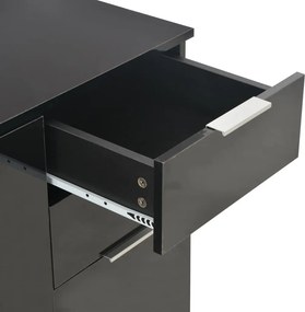 Příborník černý s vysokým leskem 71x35x80 cm kompozitní dřevo 283716