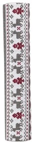 Šedo-červený vánoční běhoun / látka na stůl s jeleny - 30*300 cm