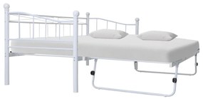 vidaXL Rám postele bílý ocel 180 x 200 / 90 x 200 cm