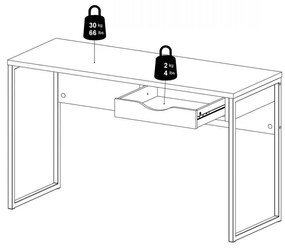 Psací stůl Felix Light 130, černý mat / černá