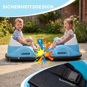AIYAPLAY Autodráha, 360° rotace, rychlost 2 km/h, bezpečnostní pás, LED světla, hudba a klakson, modrá