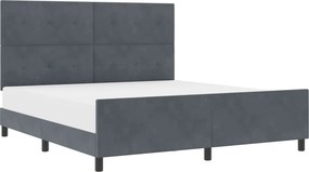 Postel s boxspringem s čelo Tmavě šedá 180 x 200 cm samet 3344958