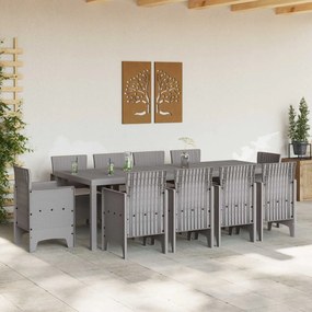 Zahradní jídelní souprava 11 ks Světle šedá Polypropylen 3378608