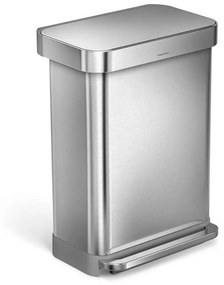 Simplehuman - Odpadkový koš 55 l, s kapsou na sáčky, nerez CW2023