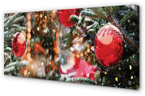 Obrazy na plátně Snow Vánoční ozdoby 100x50 cm