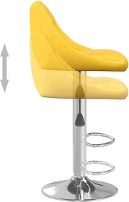 Barové židle 2 ks hořčicově žluté samet 335312