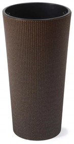 Květináč lamela květináč lilia eco coffe jumper - proužek, průměr 25.5cm, výška 46.6cm, espresso