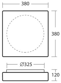 Osmont 42310 Lina 6, stropní/nástěnné svítidlo, 2x75W E27, opálové sklo, 38x38cm