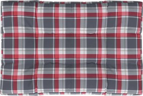 Poduška na palety červená károvaná 120 x 80 x 12 cm textil 314421