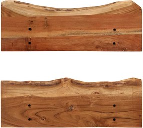 Nástěnné police 2 ks 60 x 20 x 18 cm masivní akáciové dřevo 247927