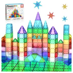 PicassoTiles magnetická stavebnice 101ks, základní stavební bloky