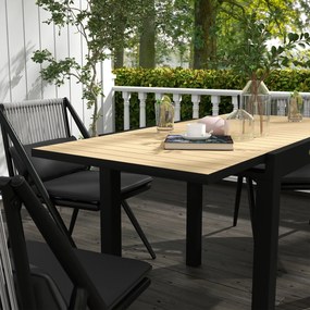 Outsunny jídelní stůl zahradní stůl pro 6 osob rozkládací až do 70 kg nosnost hliník žlutá 81/162 x 80 x 75 cm pro terasu a balkon | Aosom.de