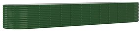 vidaXL Vyvýšený záhon práškově lakovaná ocel 507x100x68 cm zelený